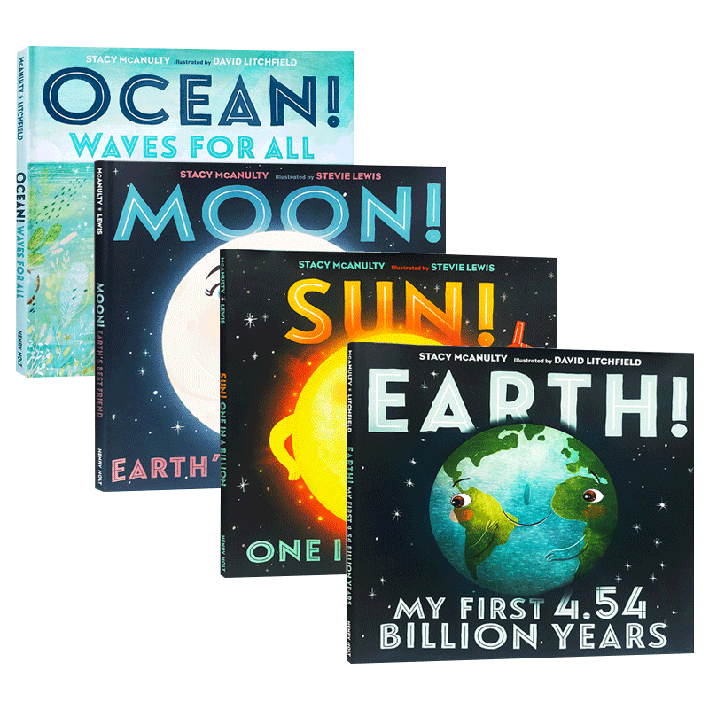 我们的宇宙全套4册 英文原版绘本 Our Universe Sun Earth Moon ocean 太阳地球月亮海洋 儿童科普知识读物 英文版进口英语书籍