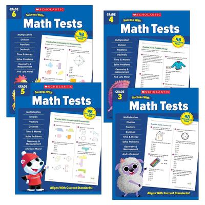 英文原版 Scholastic Success With Math Tests 美国小学数学测试题4册 学乐英语教材 英文版 进口英语原版书籍