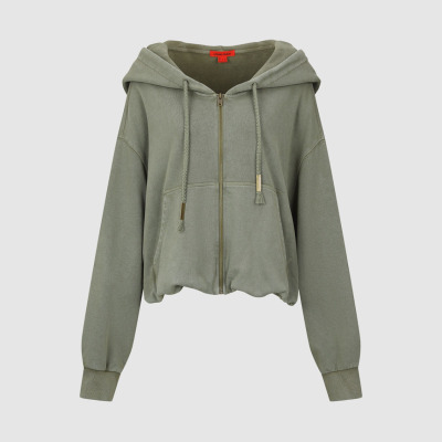 UR国内代购2025冬季女士休闲连帽抽绳超宽松拉链外套UYV150117