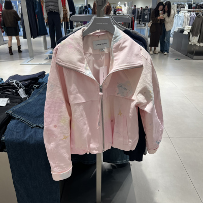 UR国内代购2025冬季女装潮流晕染手绘立领超宽松外套UYV160002