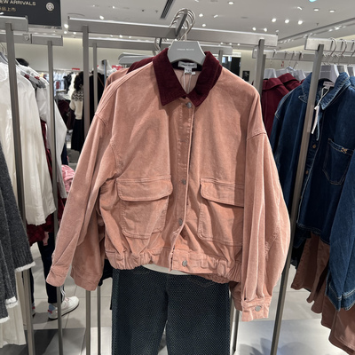 UR国内代购2026春季女都市复古巴恩风撞色翻领休闲外套UYU860049