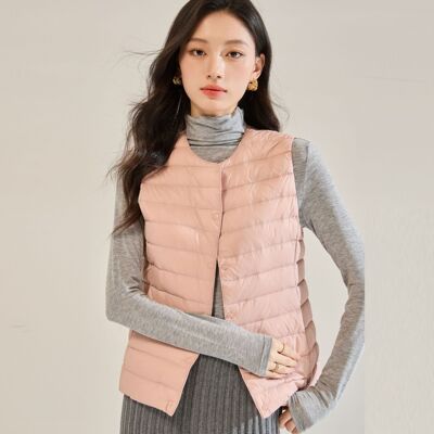 25秋冬新款内胆马甲圆领内穿无领轻便背心薄款轻薄羽绒服女22676