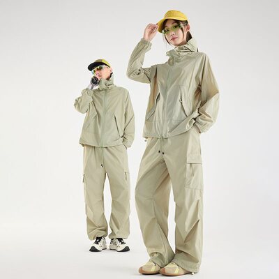 9618套装 主推夏季情侣款套装带帽防晒衣超薄透气轻薄款户外防晒