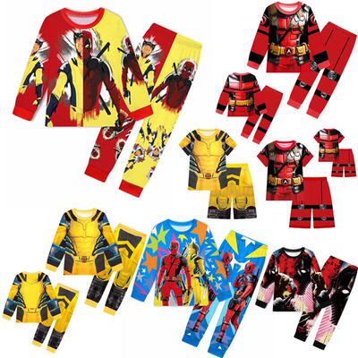 新款超级英雄COS死侍3deadpool 男童春秋家居服男孩儿童睡衣套装