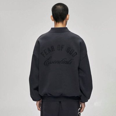 FOG CRAZY复线ESSENTIALS高街休闲宽松刺绣男女字母polo卫衣潮