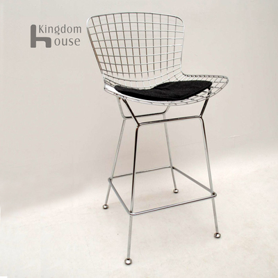 Bertoia wire bar stool北欧时尚吧椅家用靠背不锈钢高脚凳