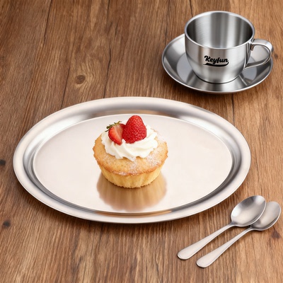 316不锈钢椭圆餐盘ins咖啡厅