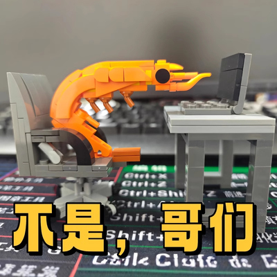 不是哥们虾摆件颗粒拼装积木