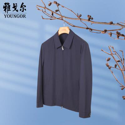 雅戈尔男装翻领纯色干部夹克