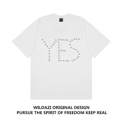 【不！好的yes or no】原创设计小众英文印花纯棉宽松男女短袖T恤