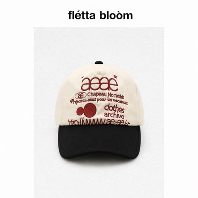 ●fletta bloom韩国Aeae迷彩字母刺绣棒球帽小众遮阳防晒鸭舌帽女