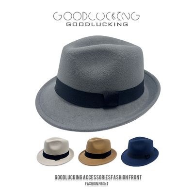 舞台表演礼帽毛呢织带复古秋冬