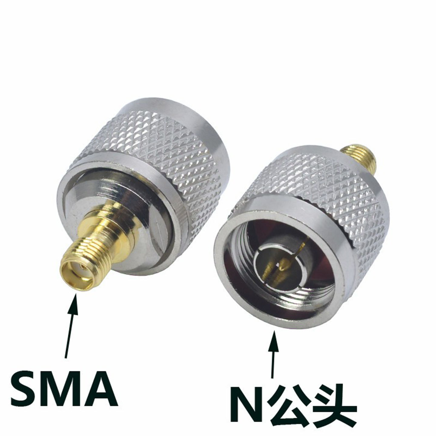 NJ/SMA射频天线信号转接头连接器N公头转SMA母头转换头对讲机接头