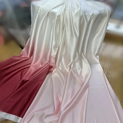 Gradient Soft Satin Fabric Thick for Clothing Wedding Dress