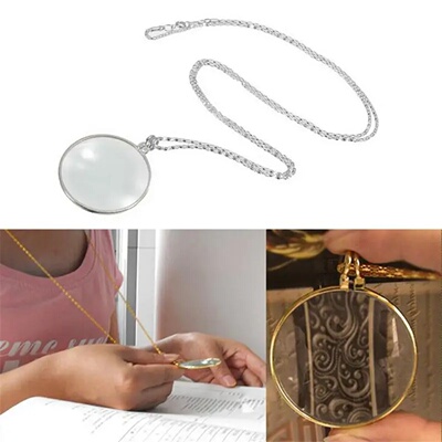 NEW Decorative Monocle Necklace With 5x Magnifier Magnifyin