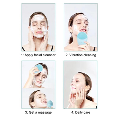 Electric Silicone Facial Cleanser Massager Skincare Massage