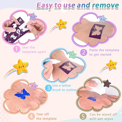 Mixed Color Temporary Tattoo Markers Kit,Washable Body Art