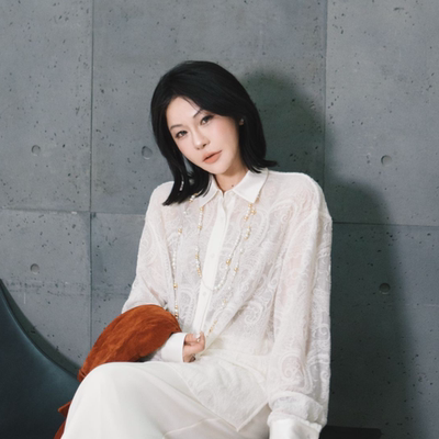 PENNYPENG 浮花造梦 黑标系列天丝羊毛凤尾花提花翻领衬衫