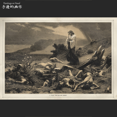 木刻版画古董收藏人物怀旧装饰