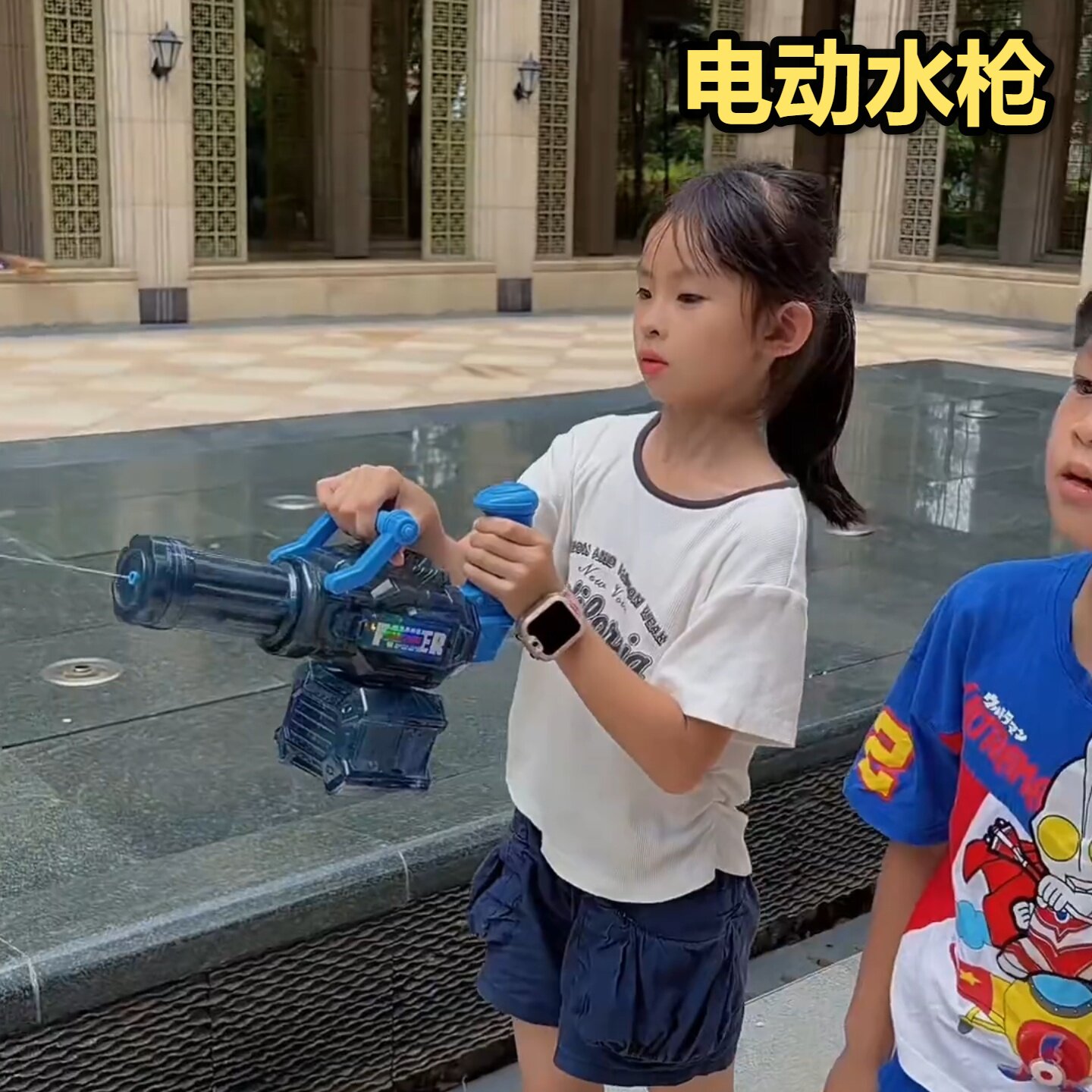 打水仗加特林电动水枪火光小冰鼠高压强力联动回膛脉冲连发儿童戏