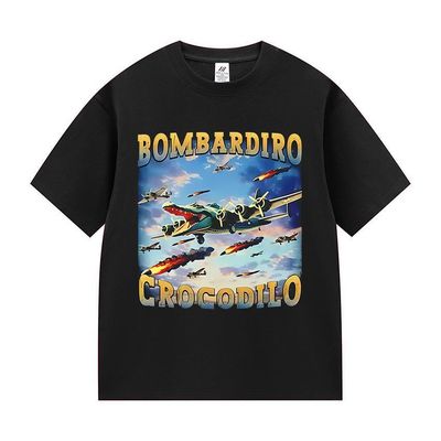 Limited Bombardino Crocodilo趣味山海经意大利脑腐男女短袖T恤