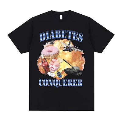 Funny Diabetes Conqueror Meme欧美梗情侣大码BF短袖T恤男上衣