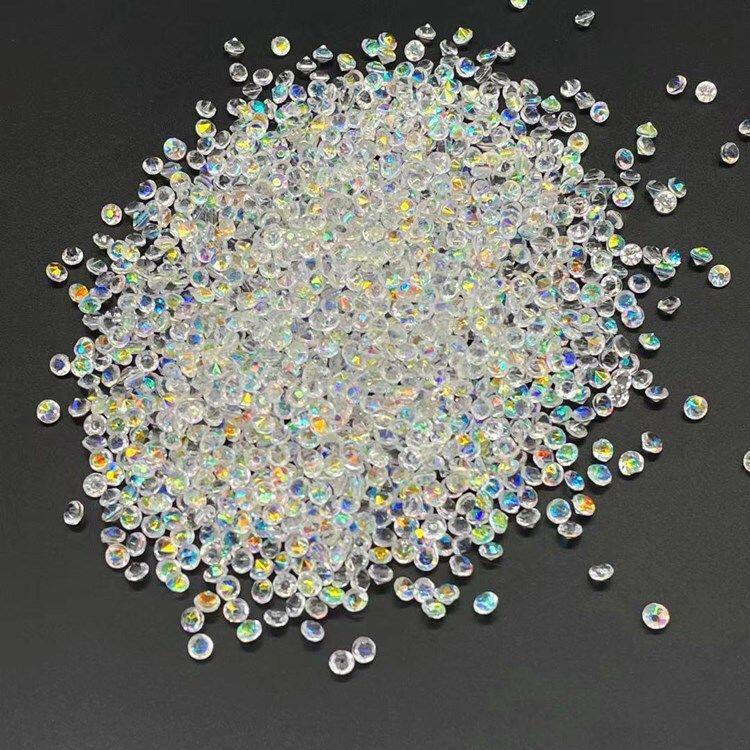 晶瓷画钻4mm七彩钻6mmAB彩钻石尖头钻装饰画镶钻透明钻1斤包邮
