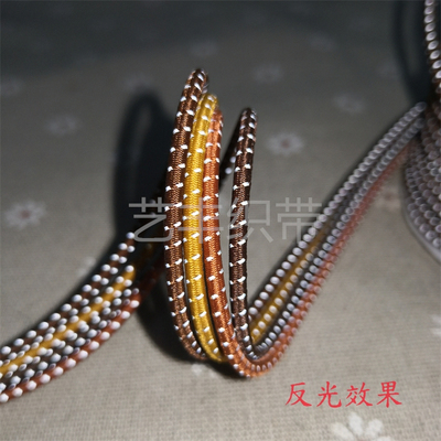 特殊效果反光弹力绳间色跳点圆橡筋羽绒服背包松紧抽绳DIY丈根绳