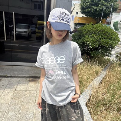 韩国小众潮牌aeae 26新款济州岛限定LOGO 小海豚拼接网眼棒球帽女