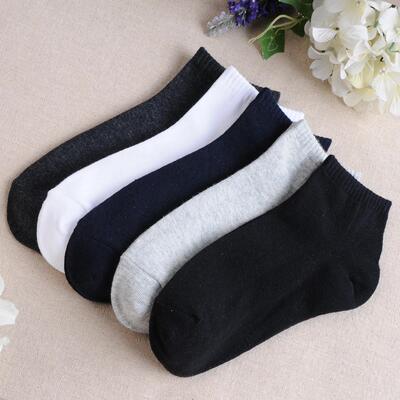 白色袜子男士纯棉短袜保暖防臭袜
