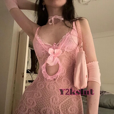 Pink Long Sleeve For Girls Bodystocking Lace Mesh Bodysuit