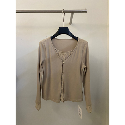 一善服饰冬上新温柔风蕾丝拼接假两件修身小衫86196FCZ