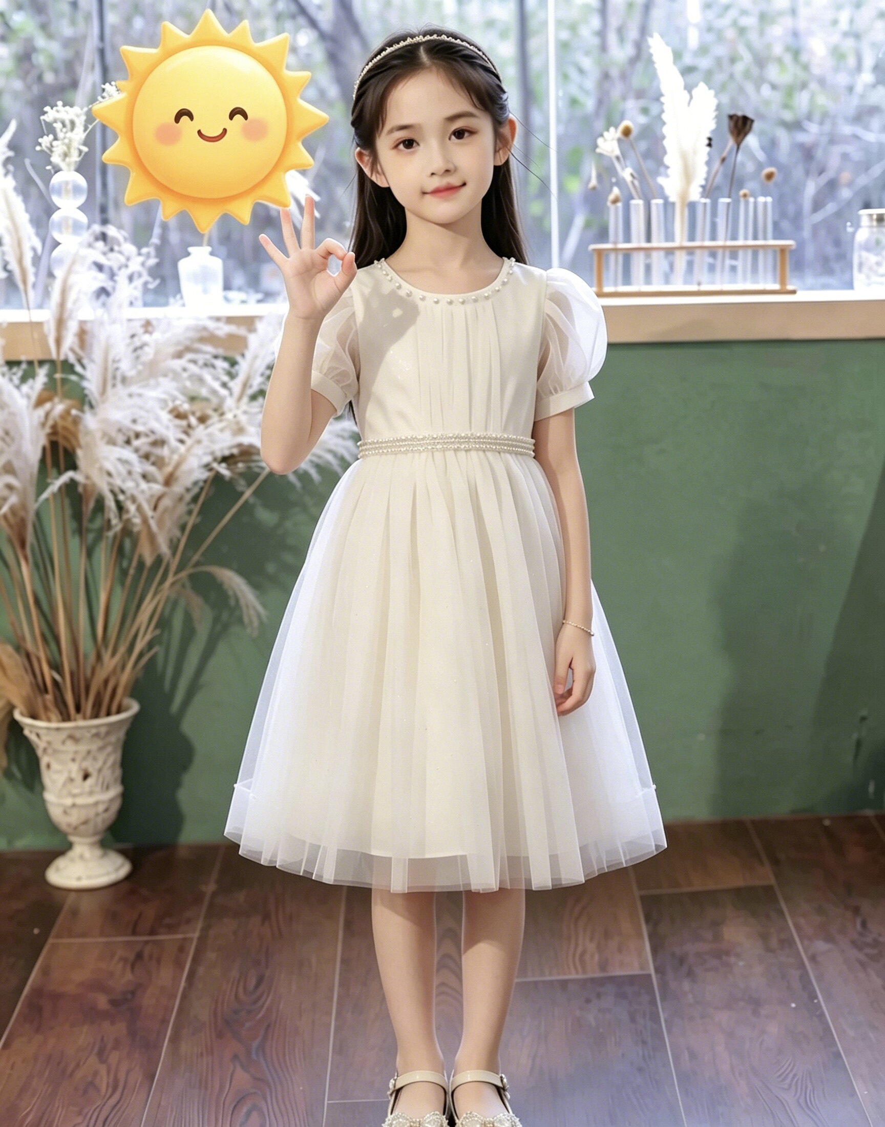 公主礼服女童2026新款儿童白色纱裙演出服洋气小女孩裙子6到10岁