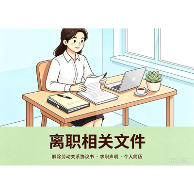 员工离职电子版求职声明PDFWord模板解除劳动关系协议书简历设计