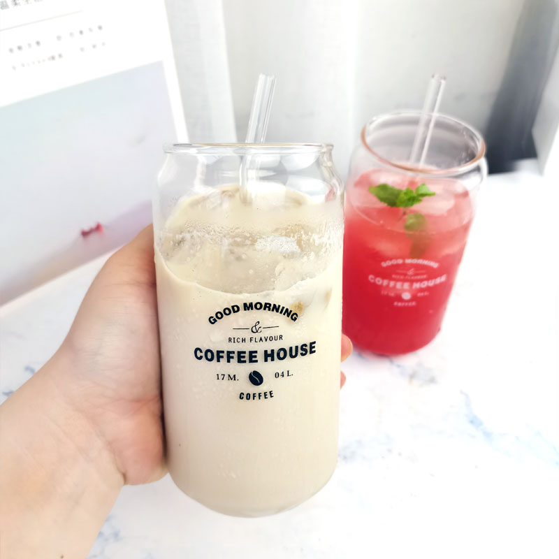 网红ins风创意易拉罐玻璃杯冷饮果汁鸡尾酒杯耐高温咖啡杯奶茶杯