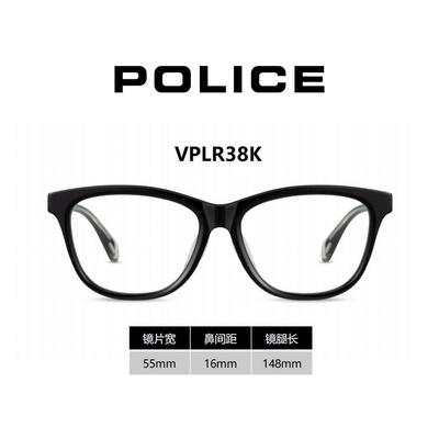 POLICE 板材方框手工大码男女时尚商务休闲近视眼镜架镜框VPLR38K