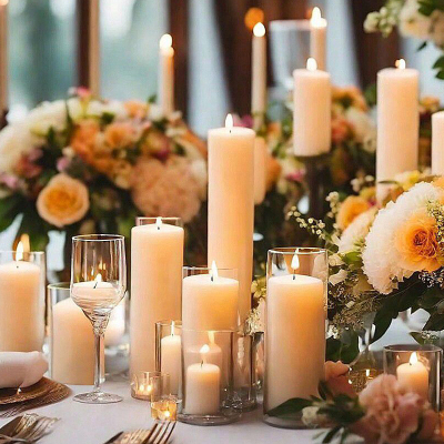防爆耐高温玻璃烛台烛光晚餐蜡烛浪漫婚礼装饰西餐生日派对无烟蜡