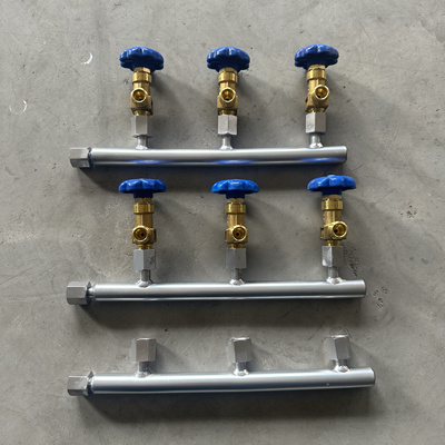 40升钢瓶G5/8二氧钢瓶三通QF-2大瓶分流 氧气氩气瓶1分2 汇流排