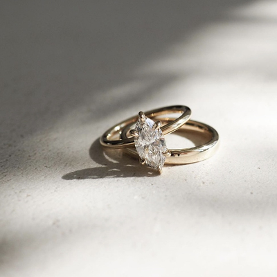 CHESNOW·Marquise 18K金榄形钻石戒指高级感培育钻石天然钻石