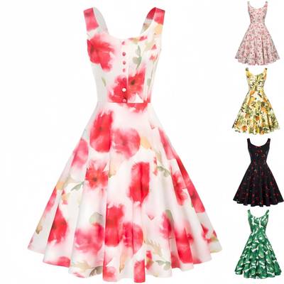 Dress Party Cocktail Dress Homecoming Sleeveless Retro