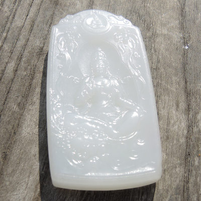 名品玉高白羊脂玉双面精工玉牌