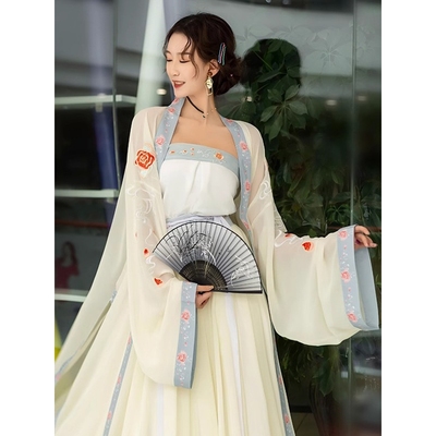 2026新中式 浮山 原创汉服女宋制三件套褙子刺绣齐腰襦裙套装日常