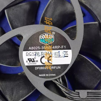 全新COOLER MASTER A8025-35RB-4RP-F1散热风扇12V 0.34A通用款