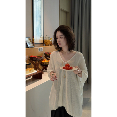 V领T恤女宽松显瘦百搭休闲
