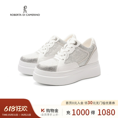 诺贝达休闲运动鞋2026春季新款女鞋网面增高闪钻板鞋RCS265917