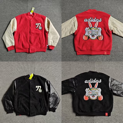 Adidas/阿迪达斯NEO男运动羊羔绒棒球夹克外套薄棉服IA6902IA6903
