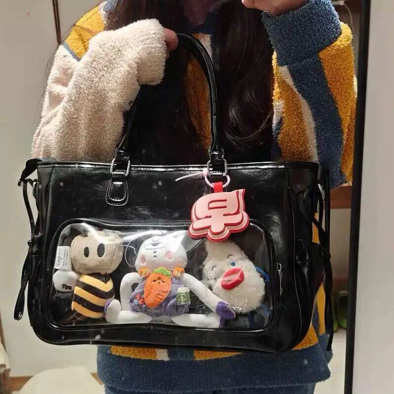 通勤支架人痛包追星女包演唱会大容量双肩斜挎包藏灯牌托特单肩包