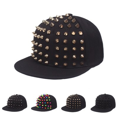 Black Rivet Hip Hop Hat Street Dance Hat Parent Child Style