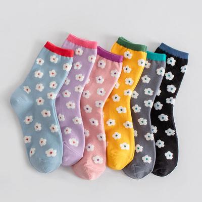 韩国黄花朵袜子Lao乾妈明星同款