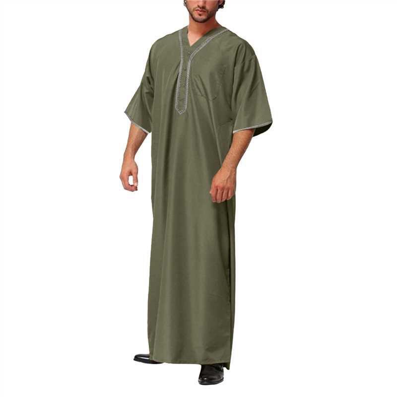 Kaftan Robe Short Sleeve Thobe Casual shirt Clothes for men